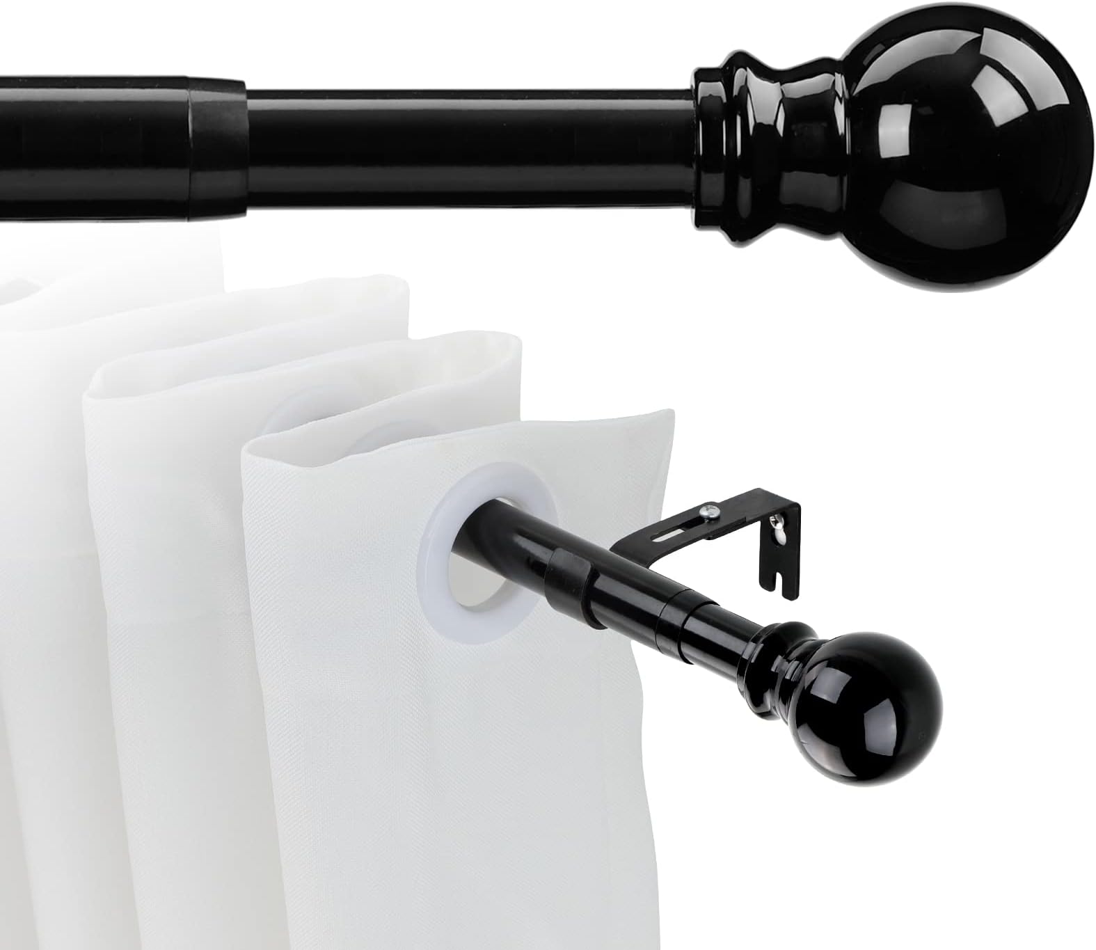 Amazon.com: Curtain Rods for Windows 32 to 52 Inch - 1 Inch Heavy Duty ...