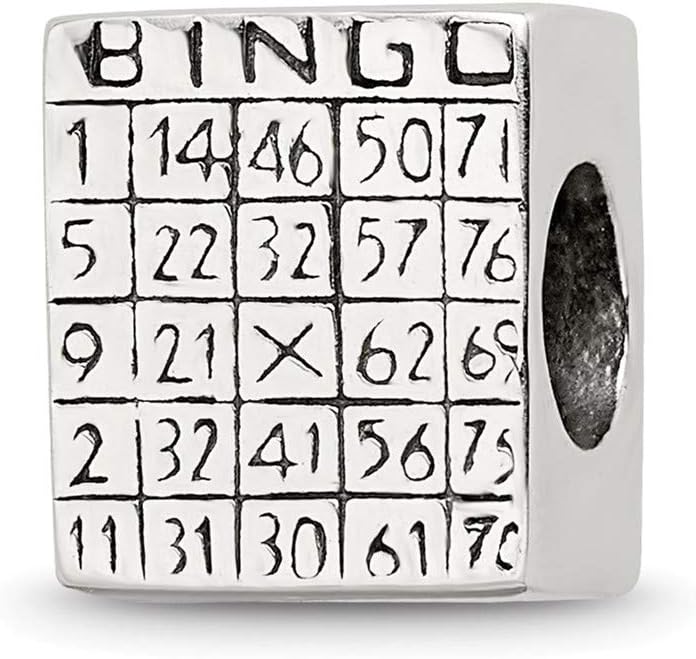 Amazon.com: Sterling Silver Reflections Bingo Card Bead: Clothing ...