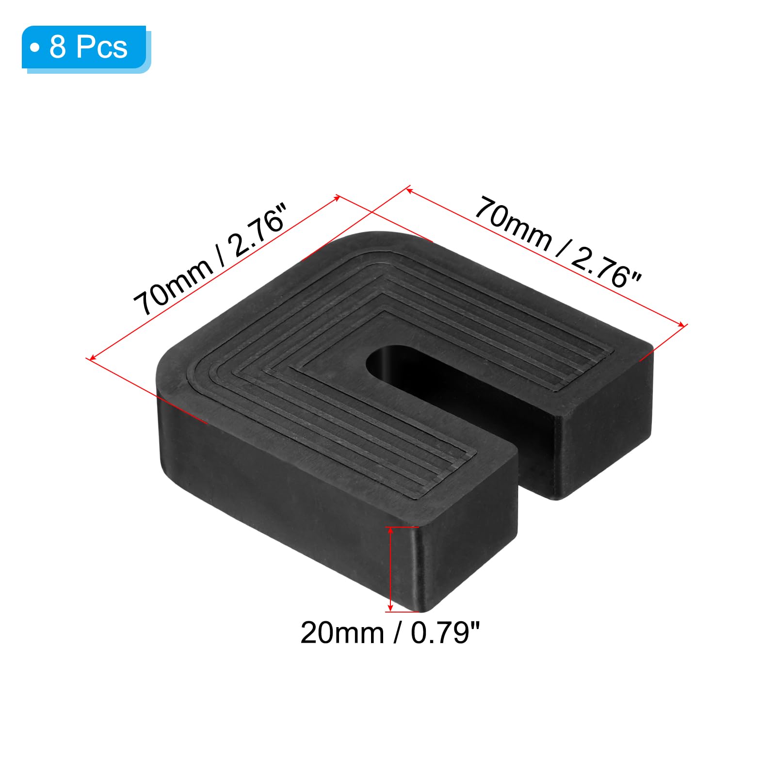 PATIKIL Rubber Isolator Pads, 8 Pcs U-Shaped Anti-Vibration Pads 2.76 ...