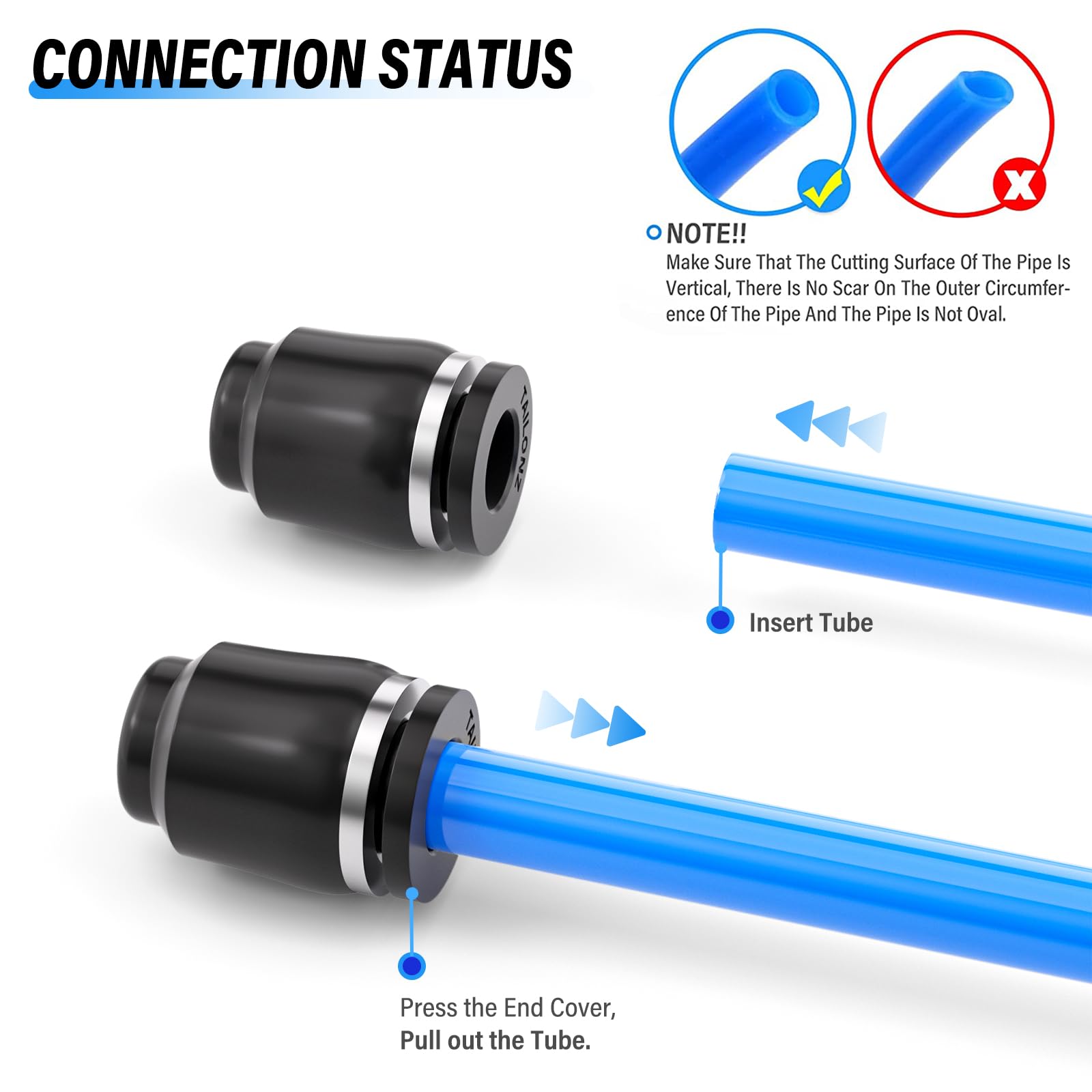 Snapklik.com : TAILONZ PNEUMATIC 1/8 Inch Tube OD Plastic Push-in ...
