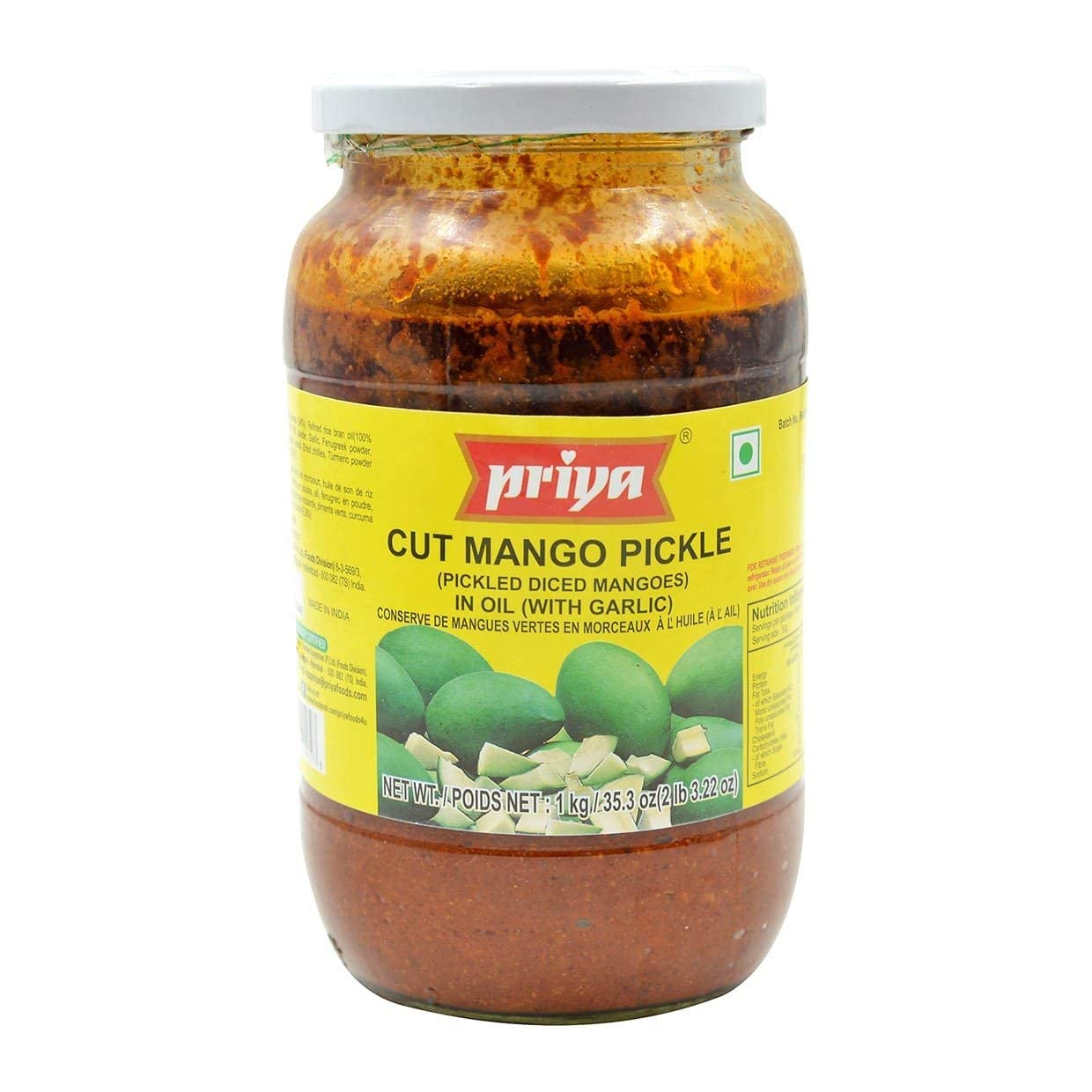 Amazon.com : Priya, Cut Mango Pickle, 1 Kilogram(kg) : Grocery ...
