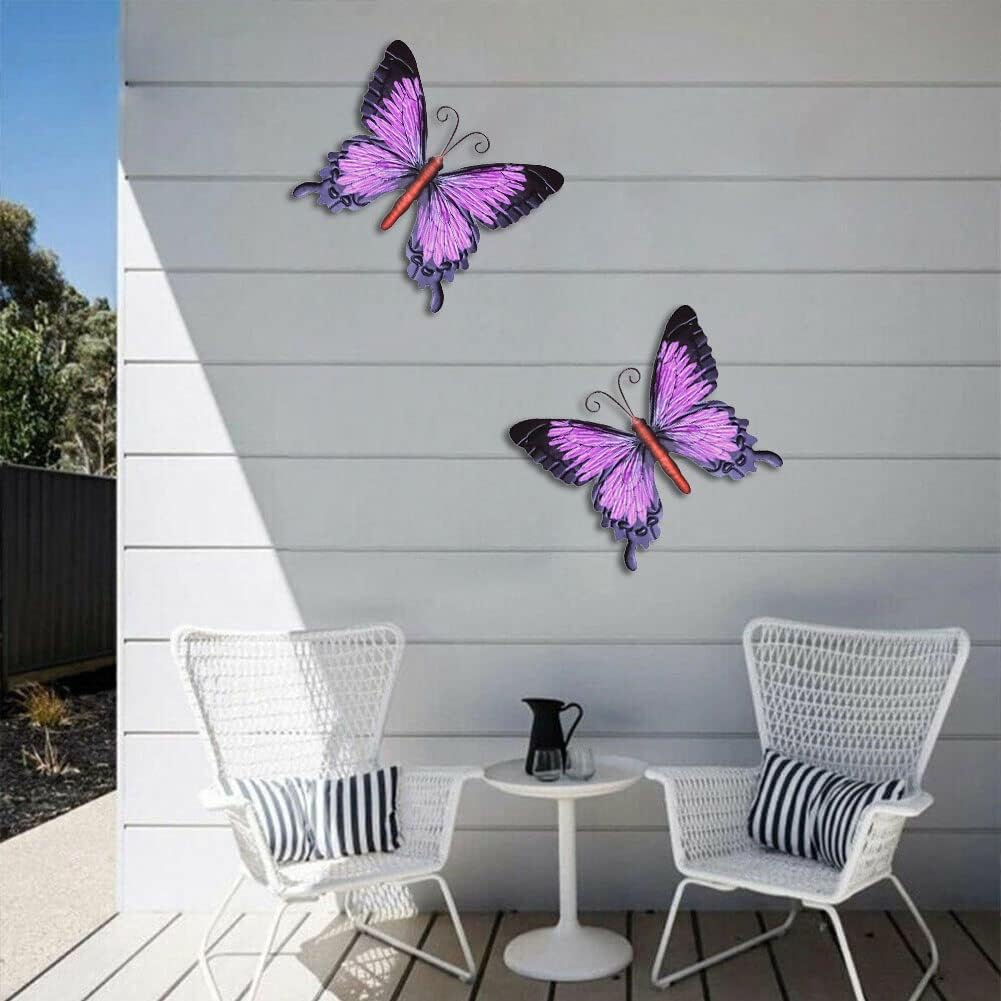 Large Metal Butterfly Pink and Black Outdoor Garden Home Decoration ...