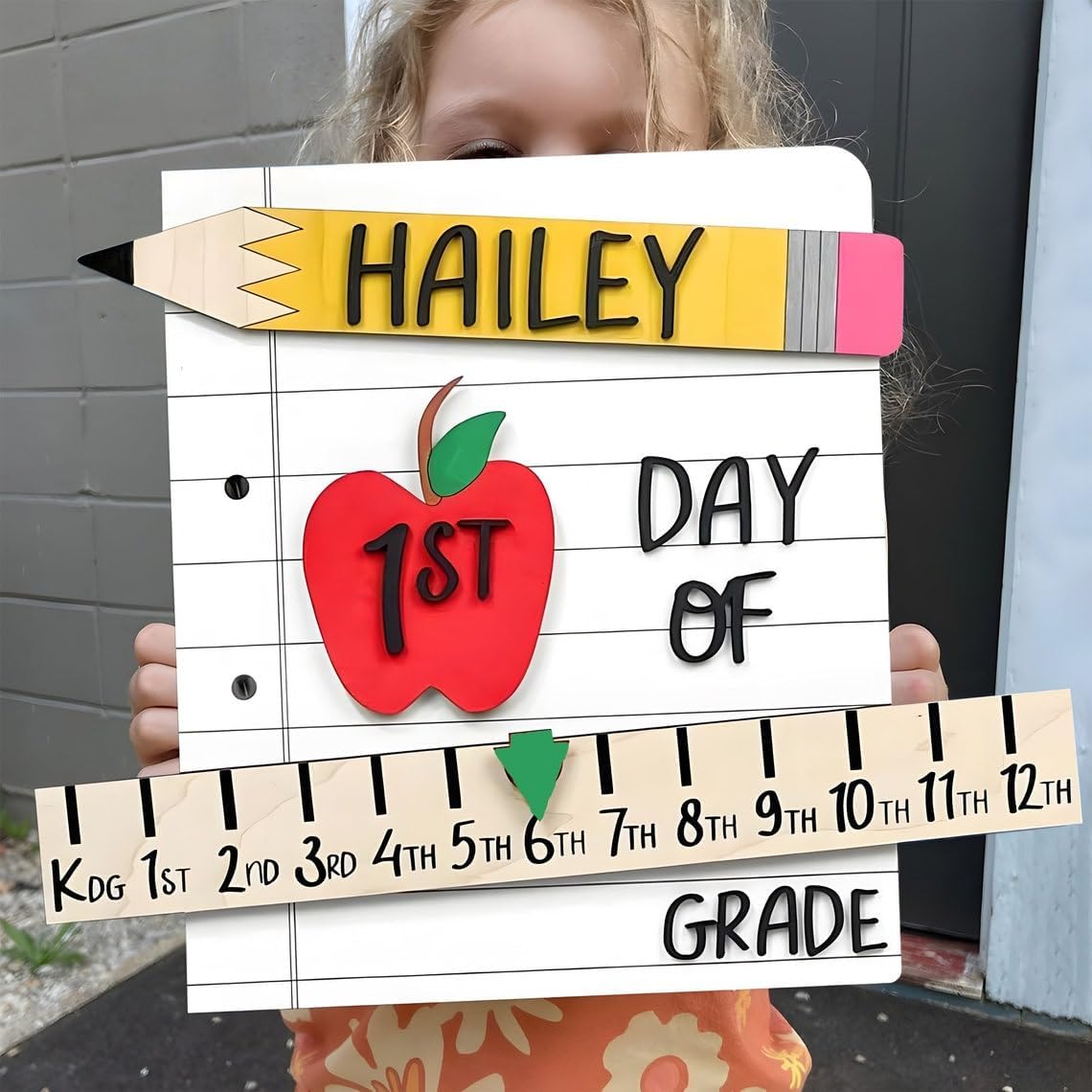 Amazon.com : Personalized First Day Wooden School Sign, School Photo ...