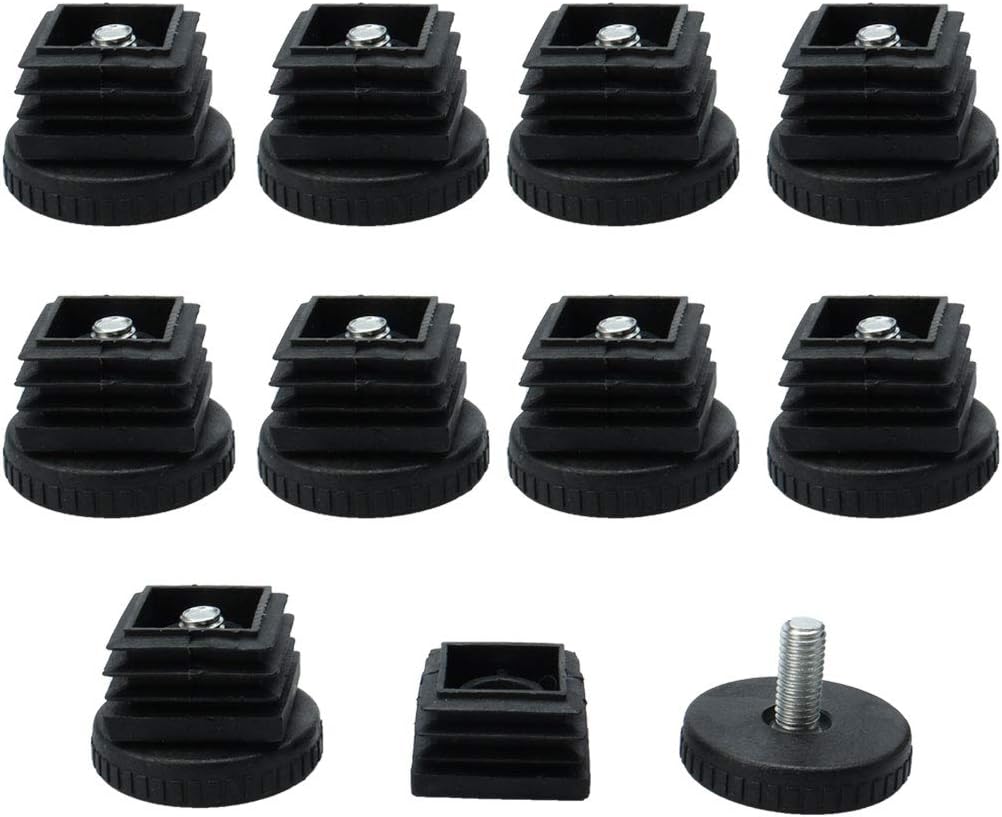uxcell Adjustable Leveling Feet 25 x 25mm Square Inserts Furniture ...