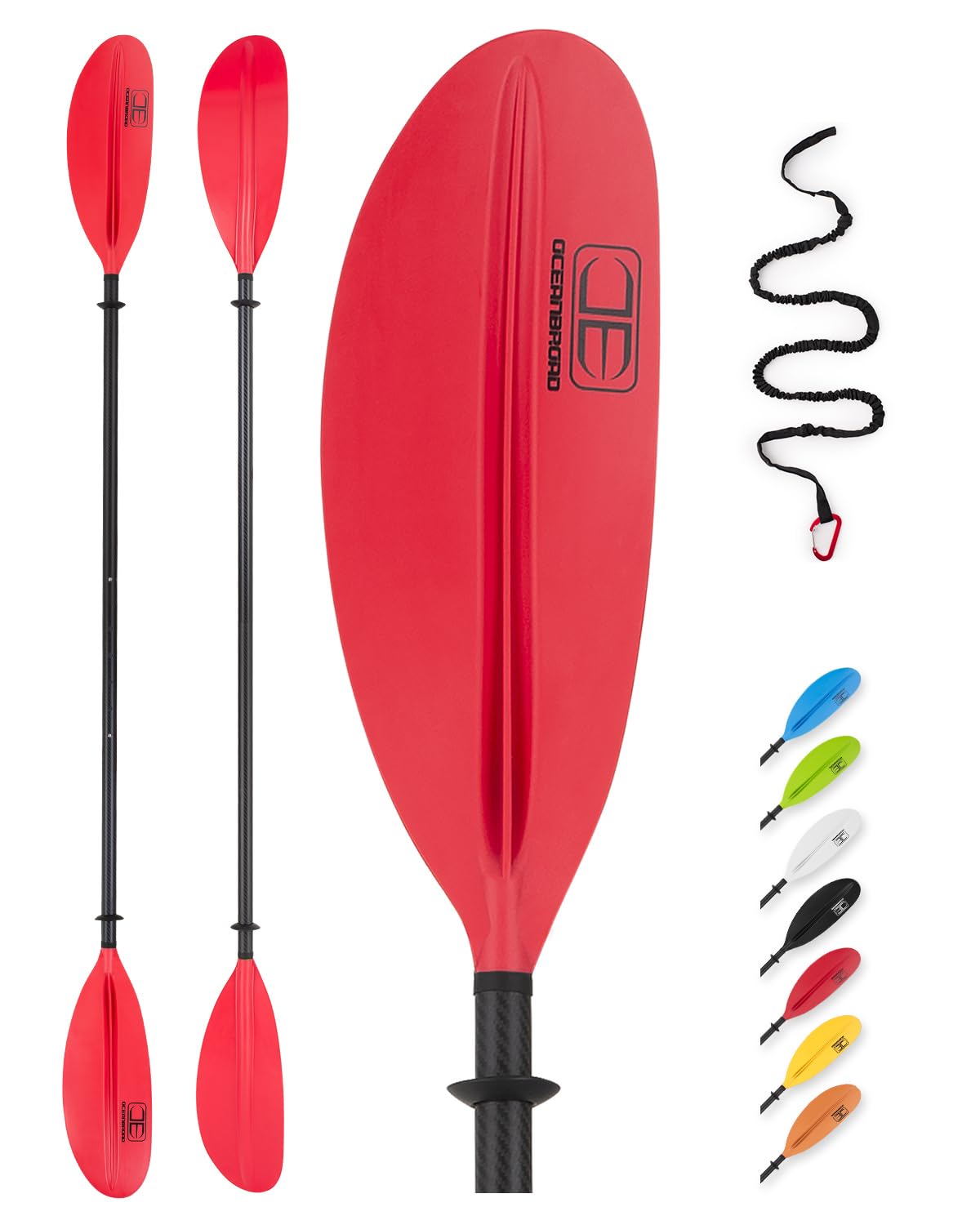 Snapklik.com : OCEANBROAD Adjustable Carbon Fiber Kayak Paddle 86in ...