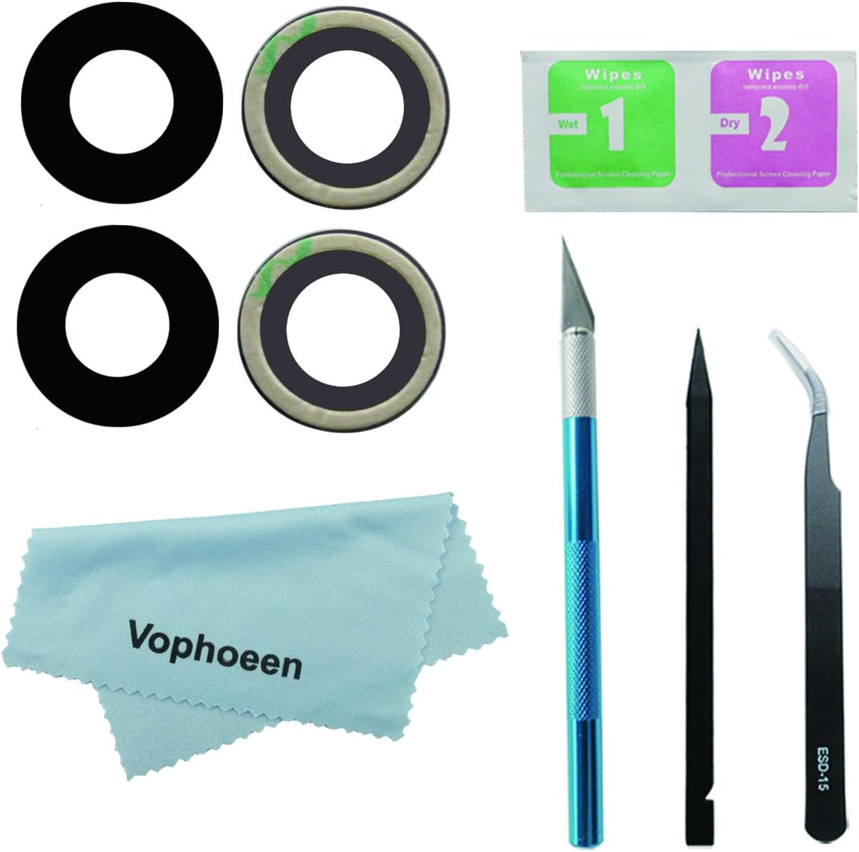 Amazon.com: 2pcs OEM Back Rear Camera Glass Lens Replacement for iPhone ...