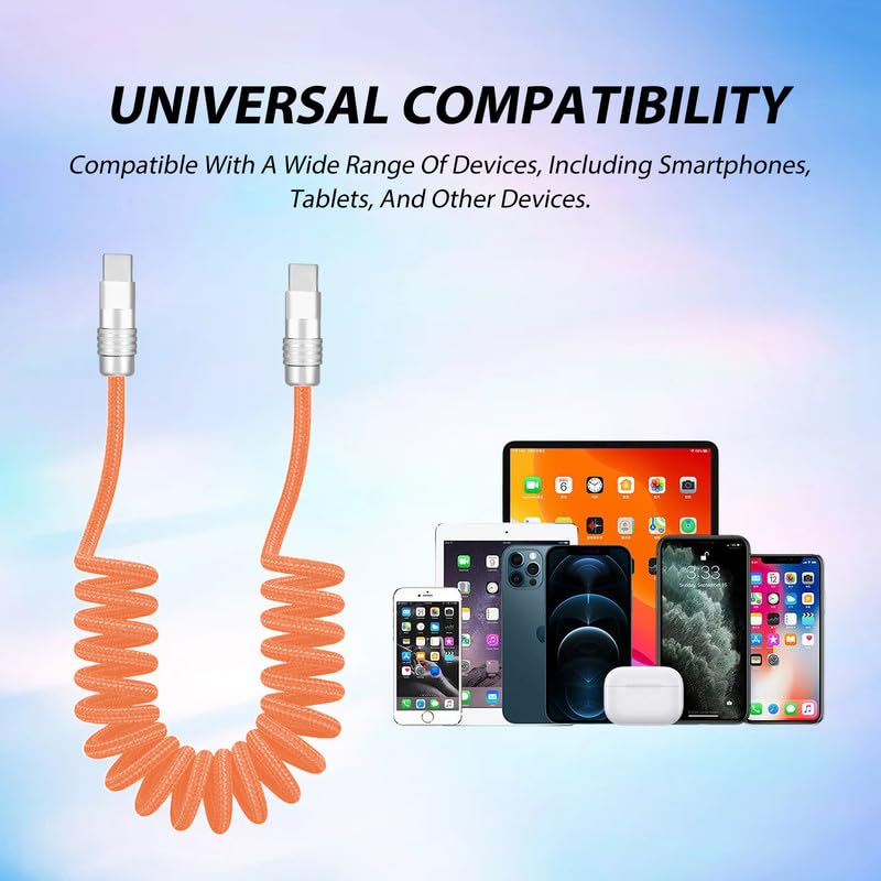GentsStride Curly Chubby – Cable de carga retráctil para automóvil ...