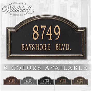 Amazon.com: Whitehall™ Personalized Cast Metal Address plaque - The ...