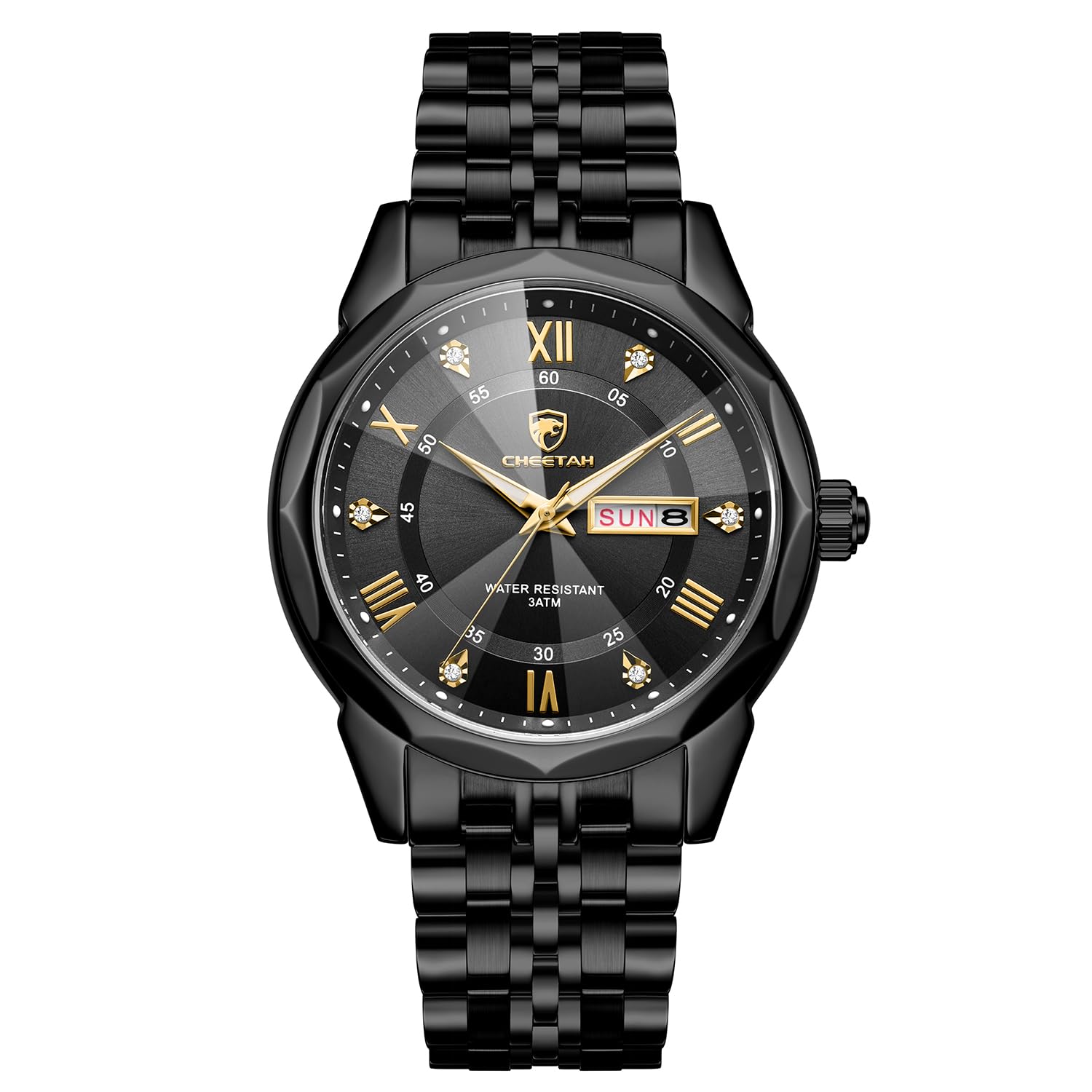 Snapklik.com : CHEETAH Watches For Men In Black Stainless Steel Quartz ...