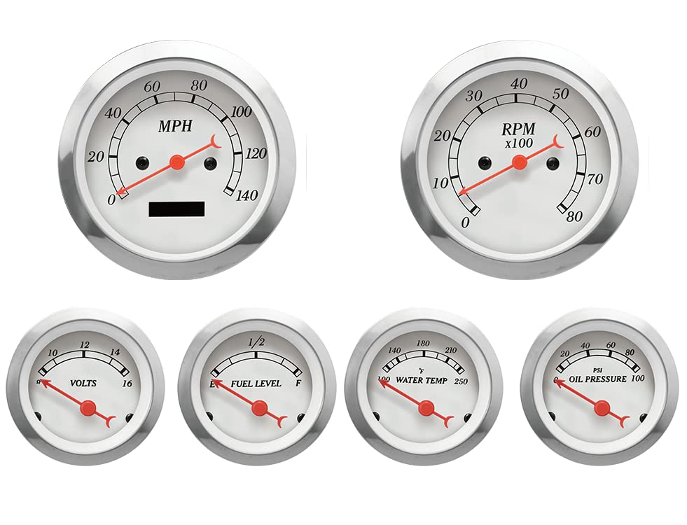 Buy MOTOR METER RACING 6 Gauge Set Classic with ECU Based Electrical ...