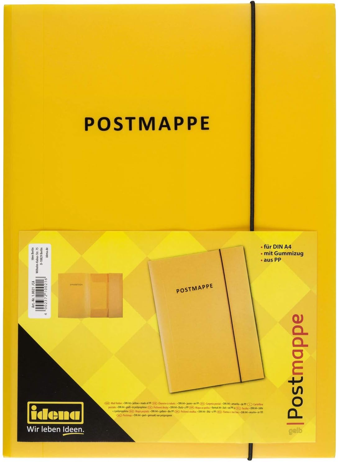 herlitz 11255593 Einschlagmappe A4 mit Gummizug, Postmappe, gelb, 1 ...