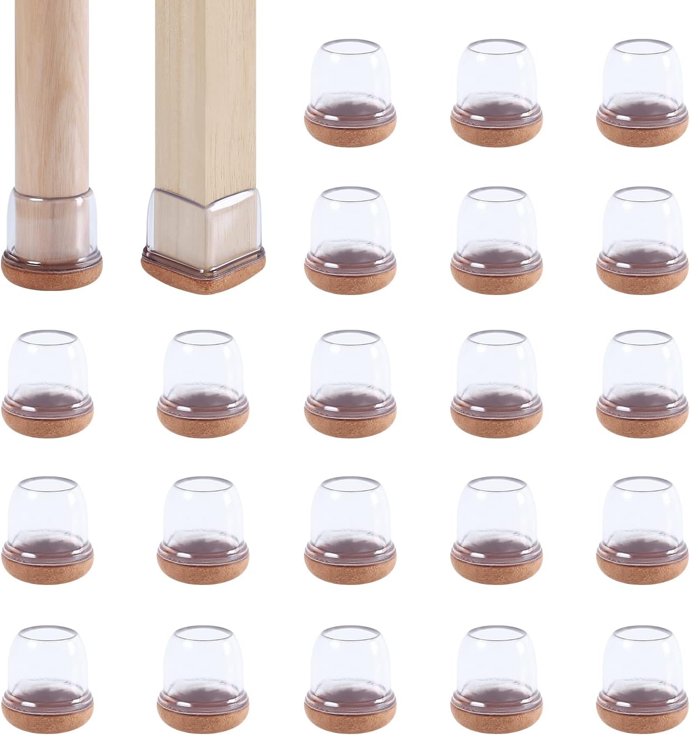 RCHYFEED 24 pièces Protection pour Pieds de Chaise 14-36mm avec ...