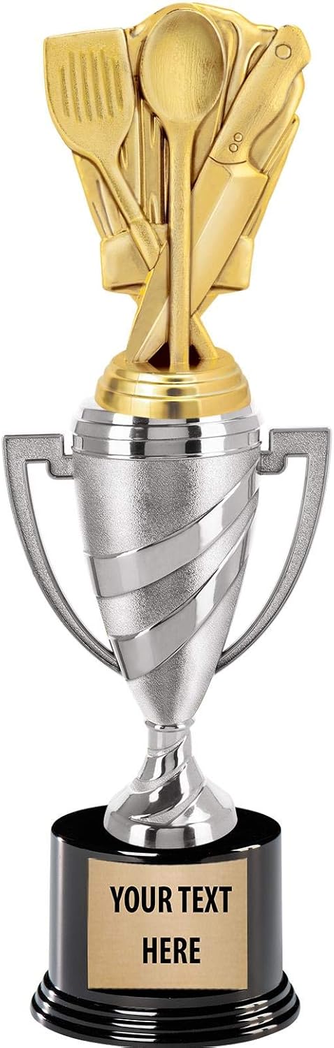 Amazon.com : Crown Awards Cooking Trophy, 13" Silver Cup Chef Hat ...
