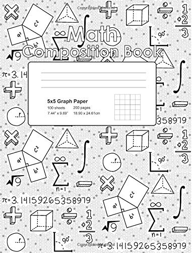 Amazon.com: Math Composition Book: 200 Page White Notebook with ...
