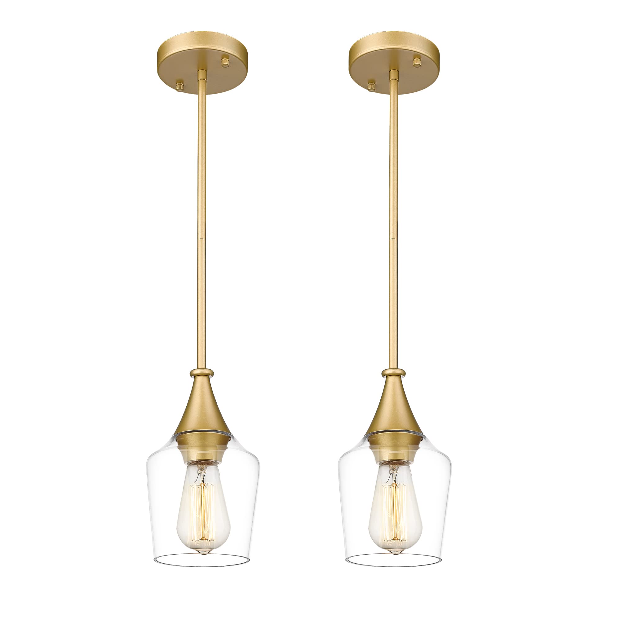 Snapklik.com : VICNIE Gold Pendant Light, 1-Light Modern Hanging Light ...