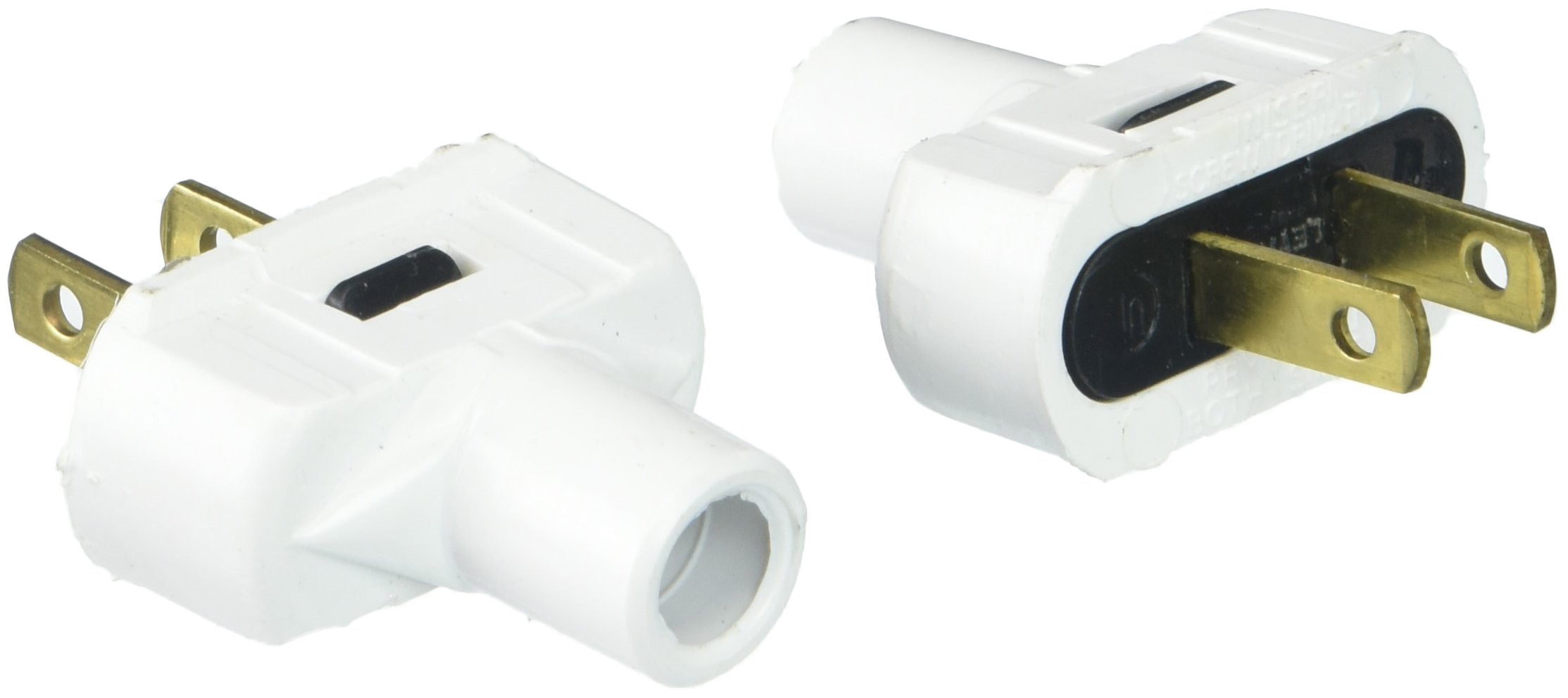 Leviton C22-48643-00W Flat Non-Polarized Electrical Plug, 125 V, 15 A ...