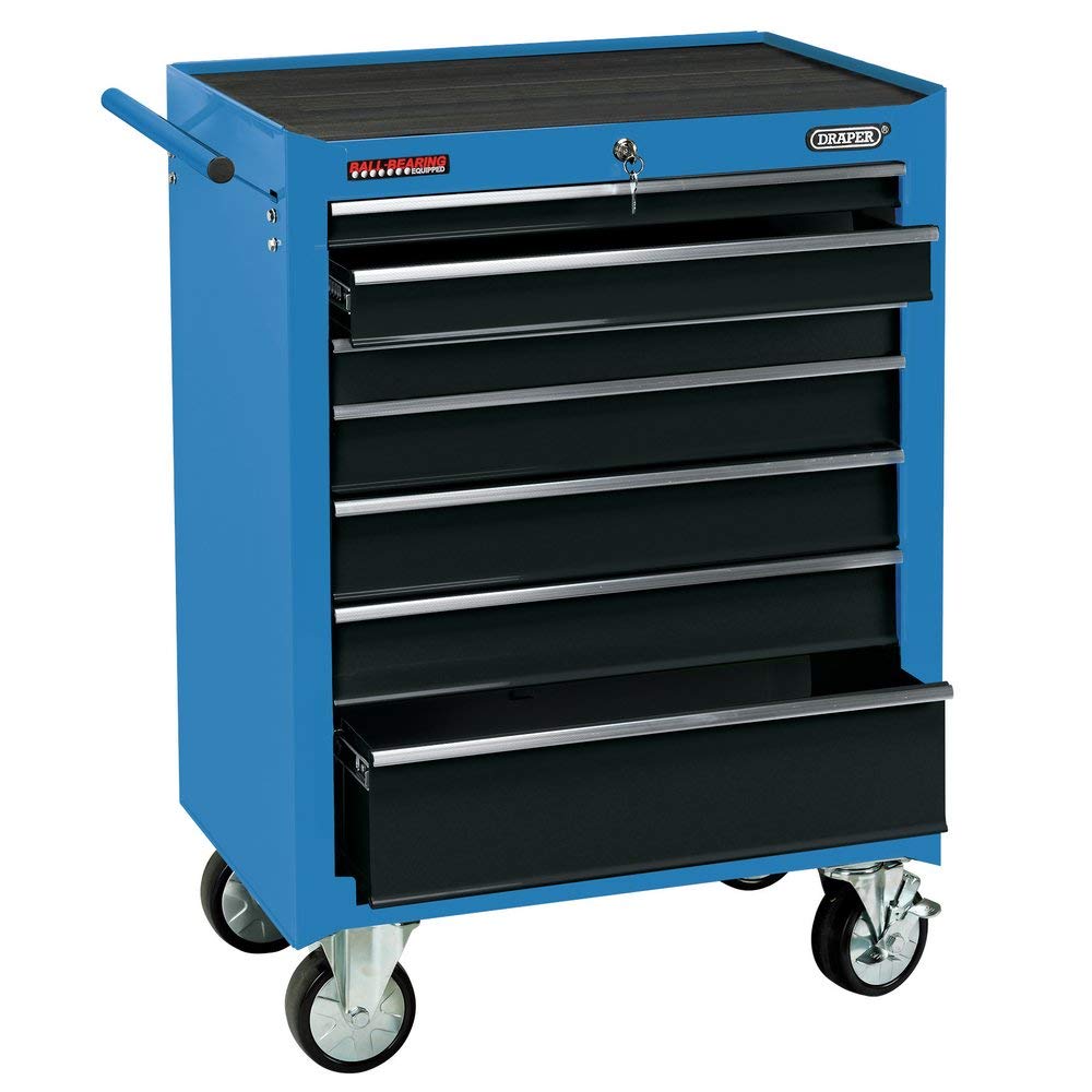 Draper 15040 Seven Drawer Storage Roller Cabinet (26’’), Blue : Amazon ...