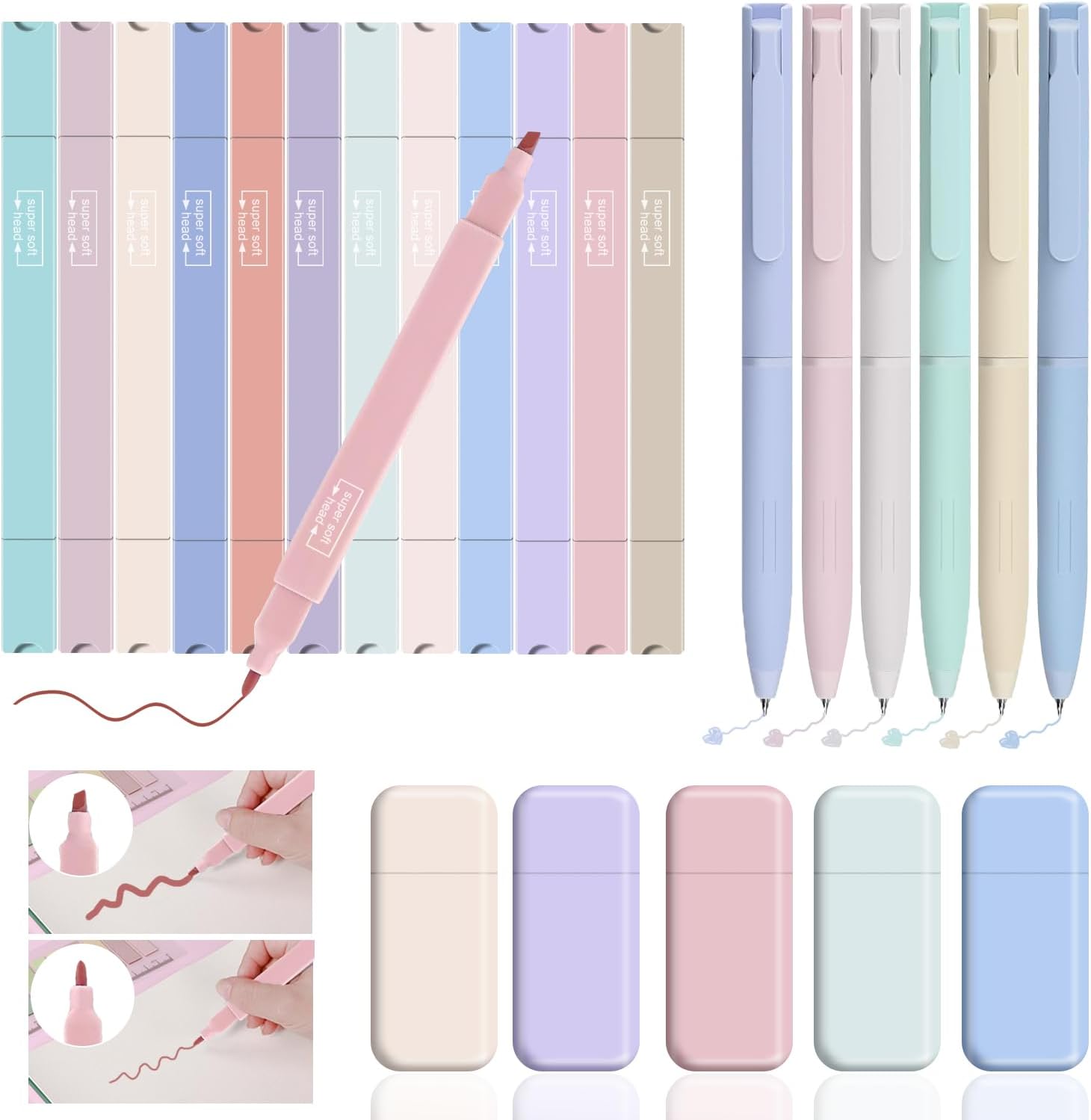 Amazon.com : BEBPAEGUN 12 Pastel Aesthetic Bible Highlighters & 6 Gel ...