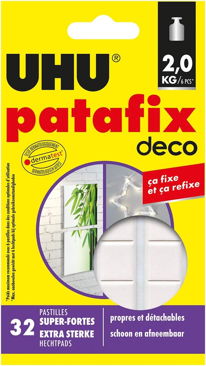 UHU Patafix Propower - pastilles adhésives prédécoupées, pâte à fixer ...
