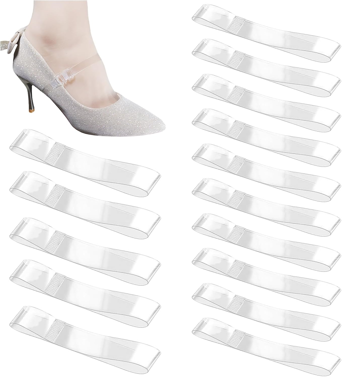 Amazon.com: 15 Pairs Shoe Straps for Loose Shoes,Elastic High Heels ...
