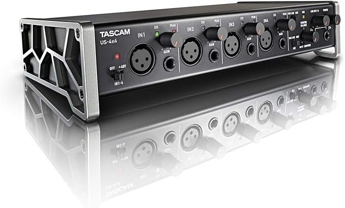 Amazon.com: Tascam US-4x4 USB Audio/MIDI Interface with Microphone ...