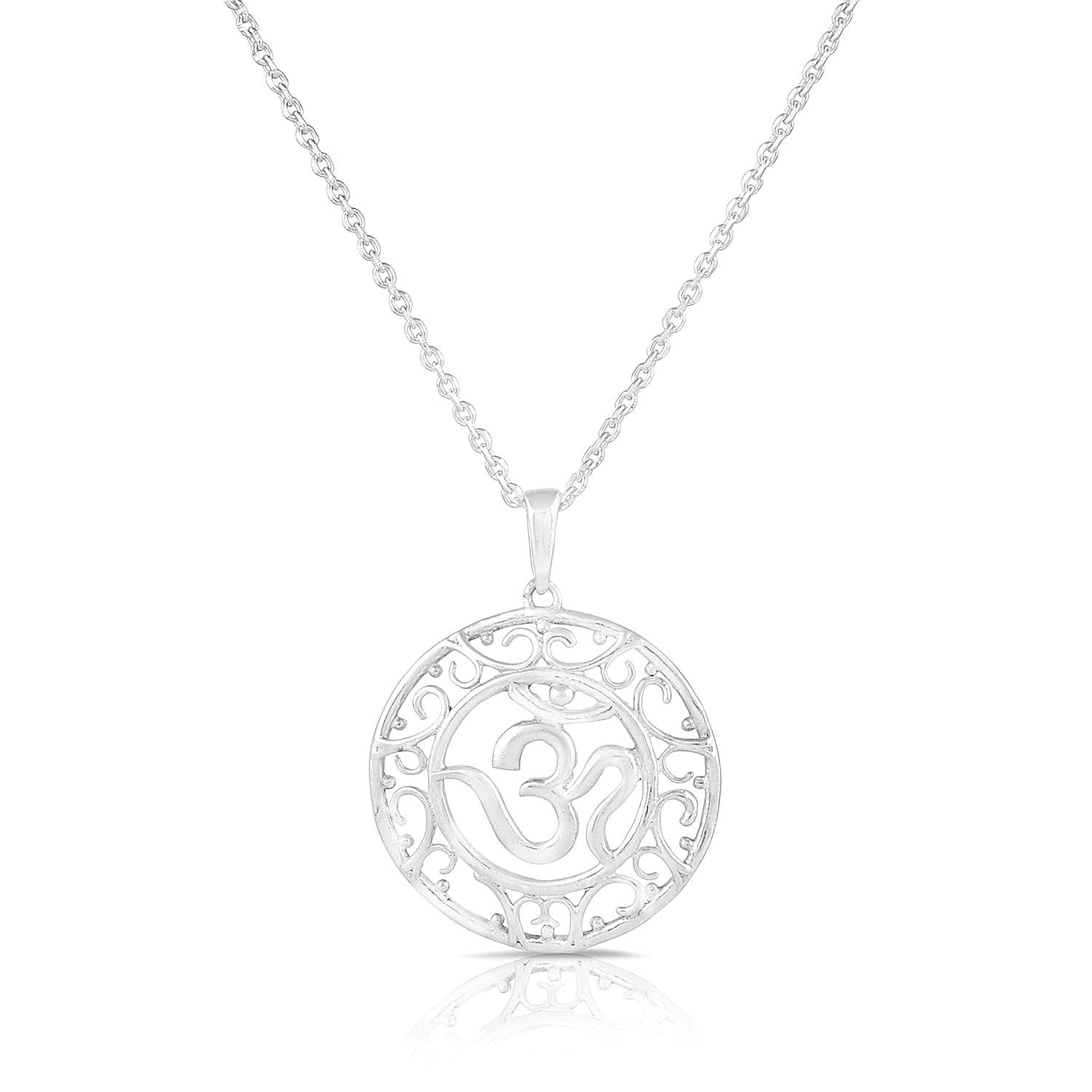 PrabhuBhakti Sterling Silver OM/Spiritual OM Pendant for Men & Women ...