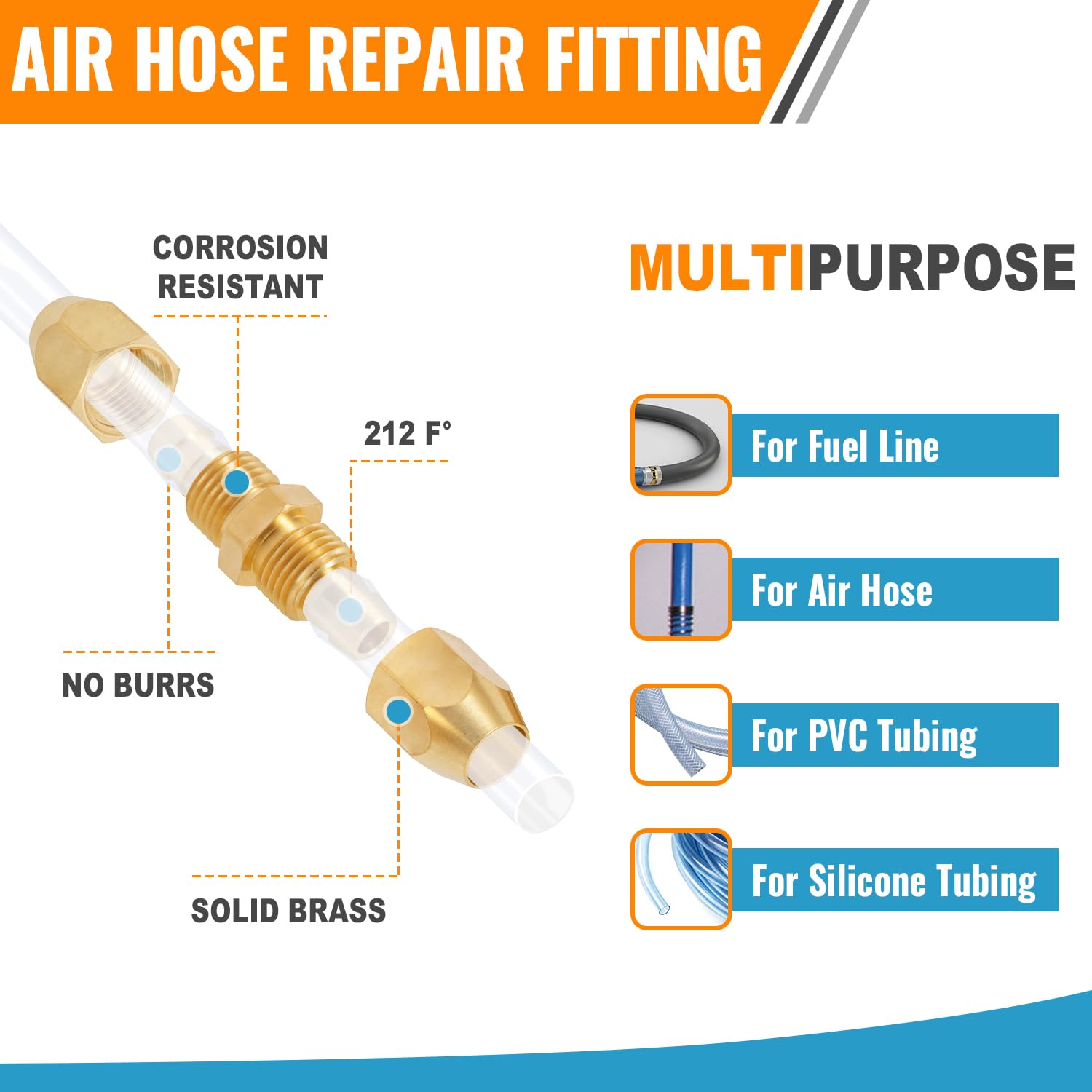 Snapklik.com : SUNGATOR 12 Pack 3/8 Barb Air Hose Splicer, 3/8 Inch Air ...