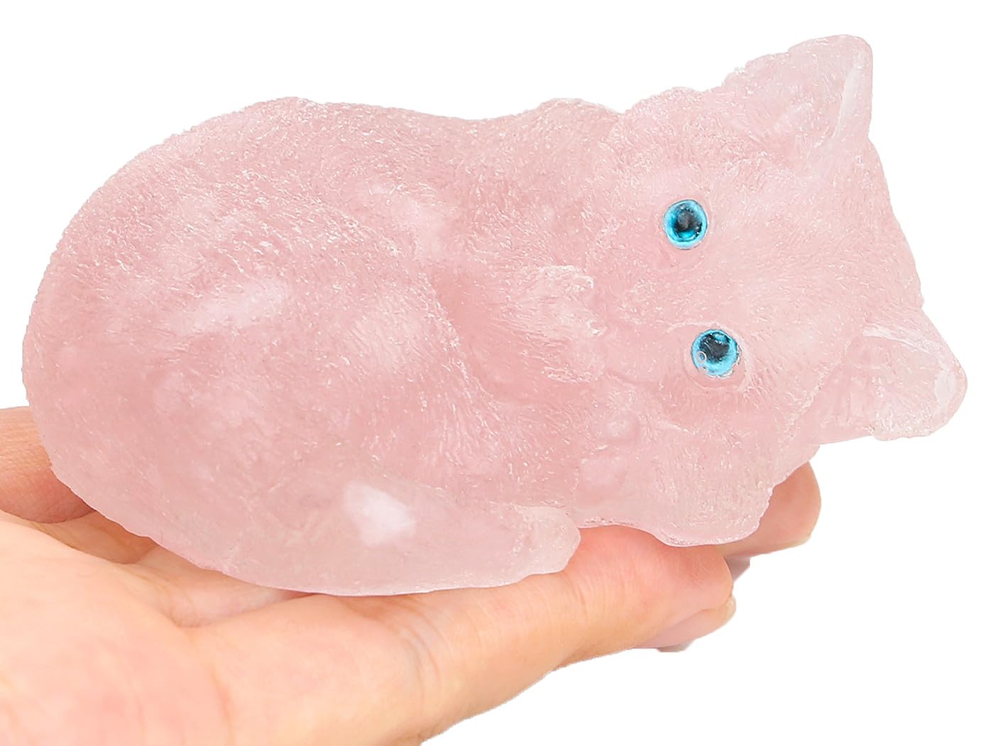 Amazon.com: DUQGUHO Rose Quartz Cat Decor Crystal Gifts for Cat Lovers ...