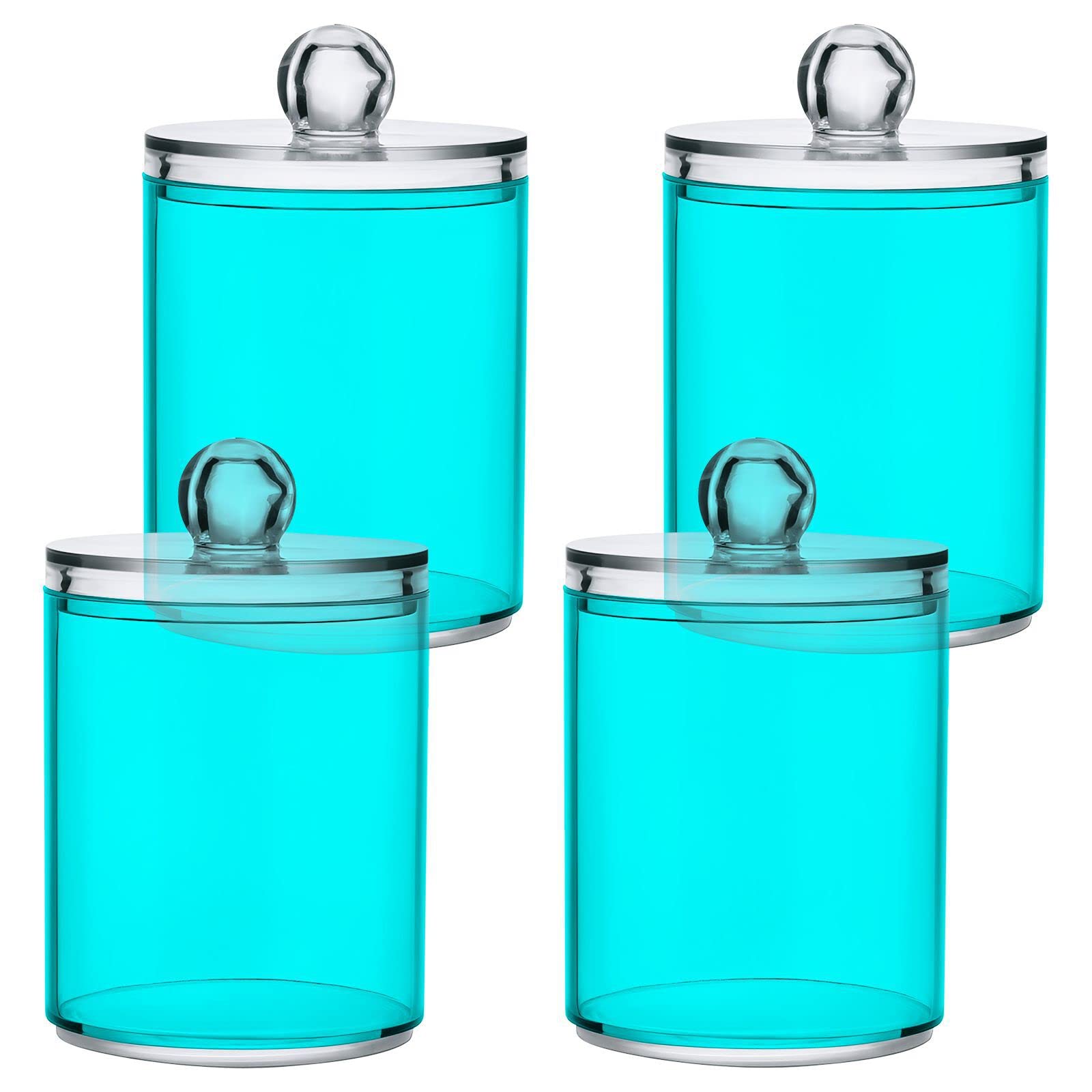 Amazon.com: Cyan Qtip Dispenser Apothecary Jars Bathroom Qtip Holder ...