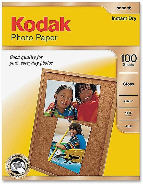 Amazon.com: Kodak Photo Paper for inkjet printers, Gloss Finish, 7 mil ...