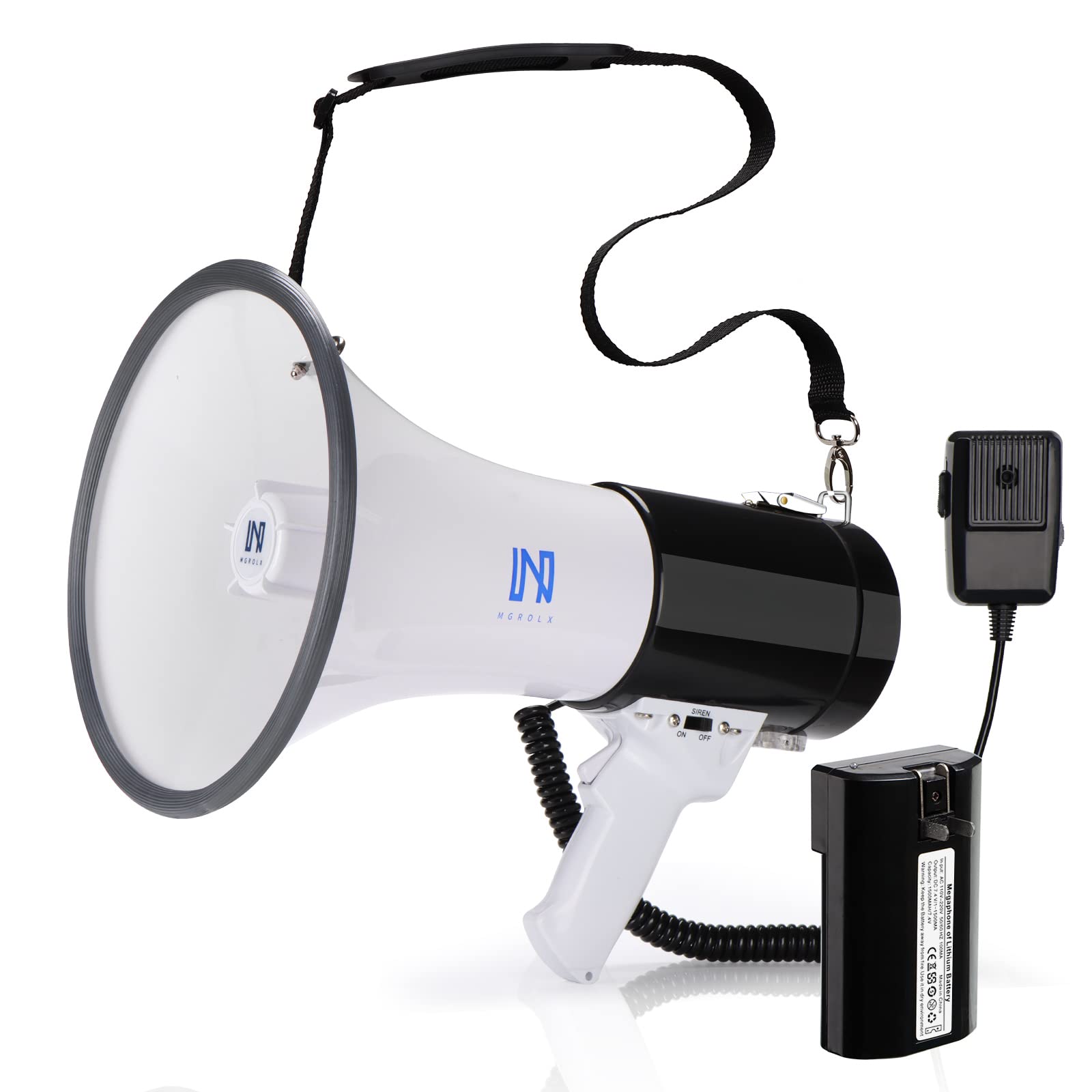 Buy MGROLX Professional 50Watt Megaphone Bullhorn Speaker with ...