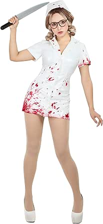 Amazon.com: miccostumes Women's Costume Nurse Cosplay Dress Pu Leather ...