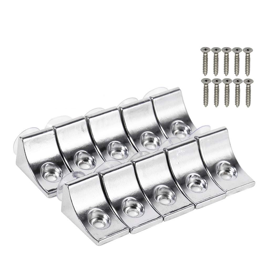 Glass Shelf Right Angle Fixing Clip Bracket with Suction Cup and Screws ...