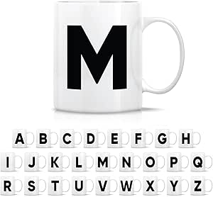 Amazon.com: Retreez Initial A-Z Alphabet Monogrammed Monogram Mug 11 Oz ...