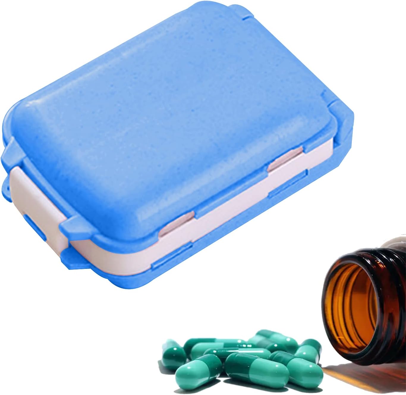 Pilulier Portable Petit Pilulier 8 Compartiments Pilulier Hebdomadaire ...