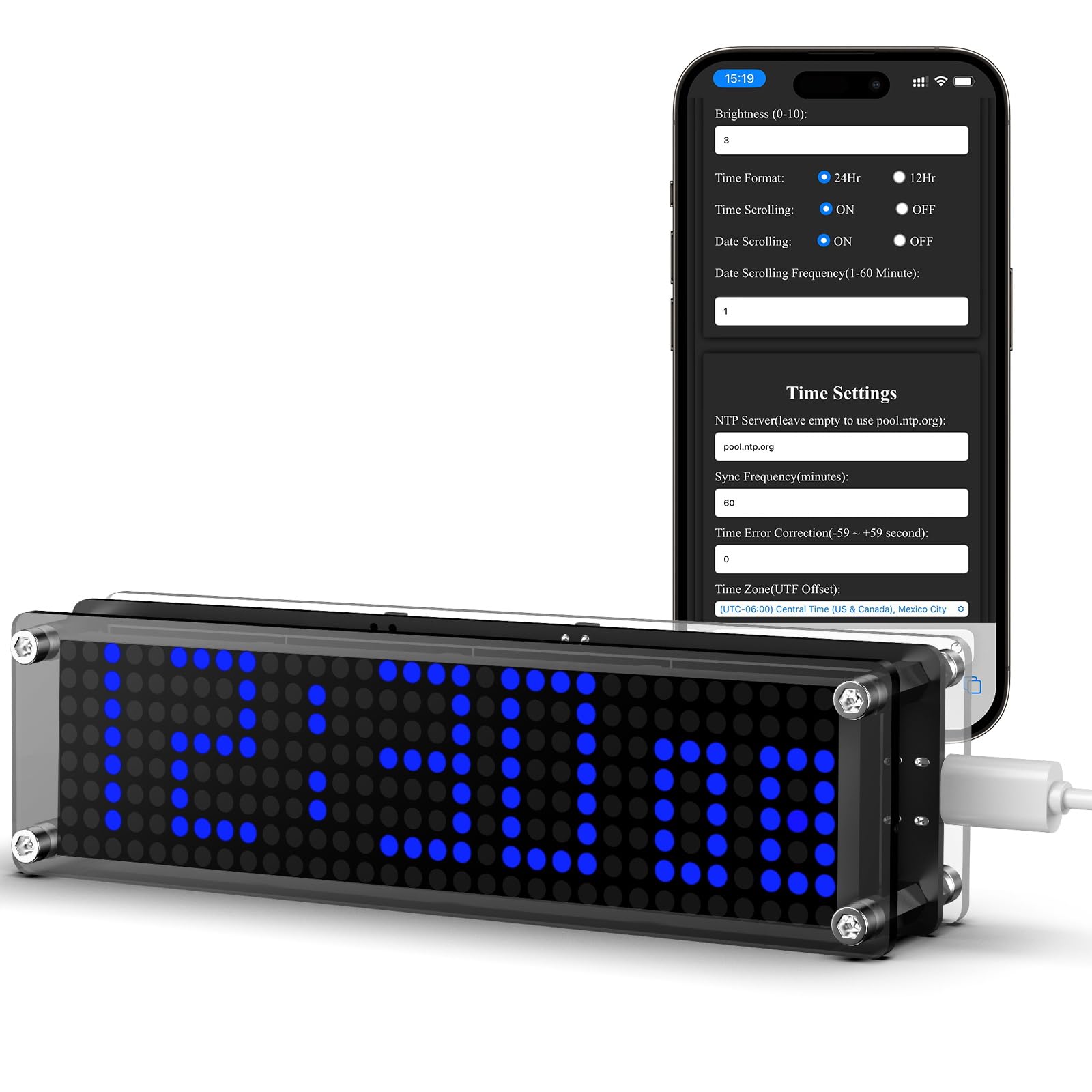 Amazon.com: NPHMbM WiFi Digital Clock | NTP Clock with Easy Setup, Custom NTP Server, Automatic ...