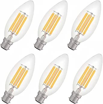 B22 6W LED Filament Light Bulb C35 Vintage Edison Bayonet Candle Lamp ...