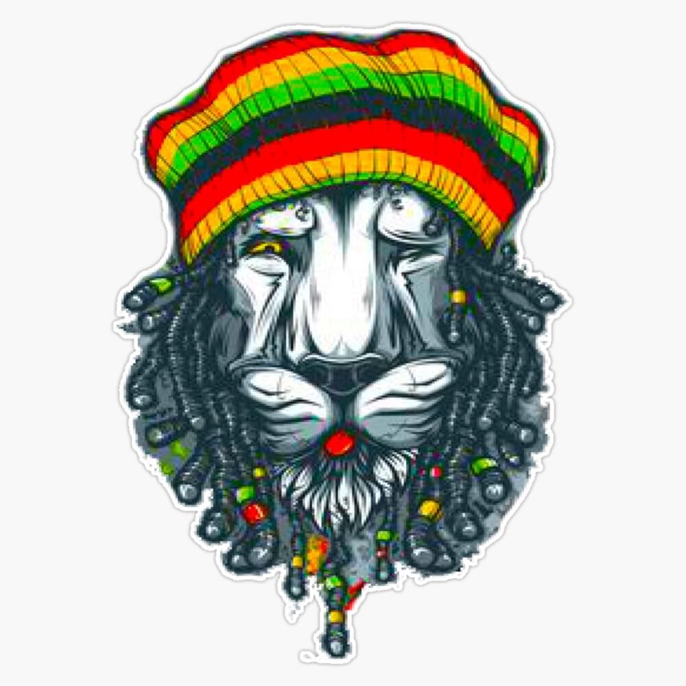 Amazon.com: Rasta Jamaican Lion Sticker Bumper Sticker Vinyl Decal 5 ...