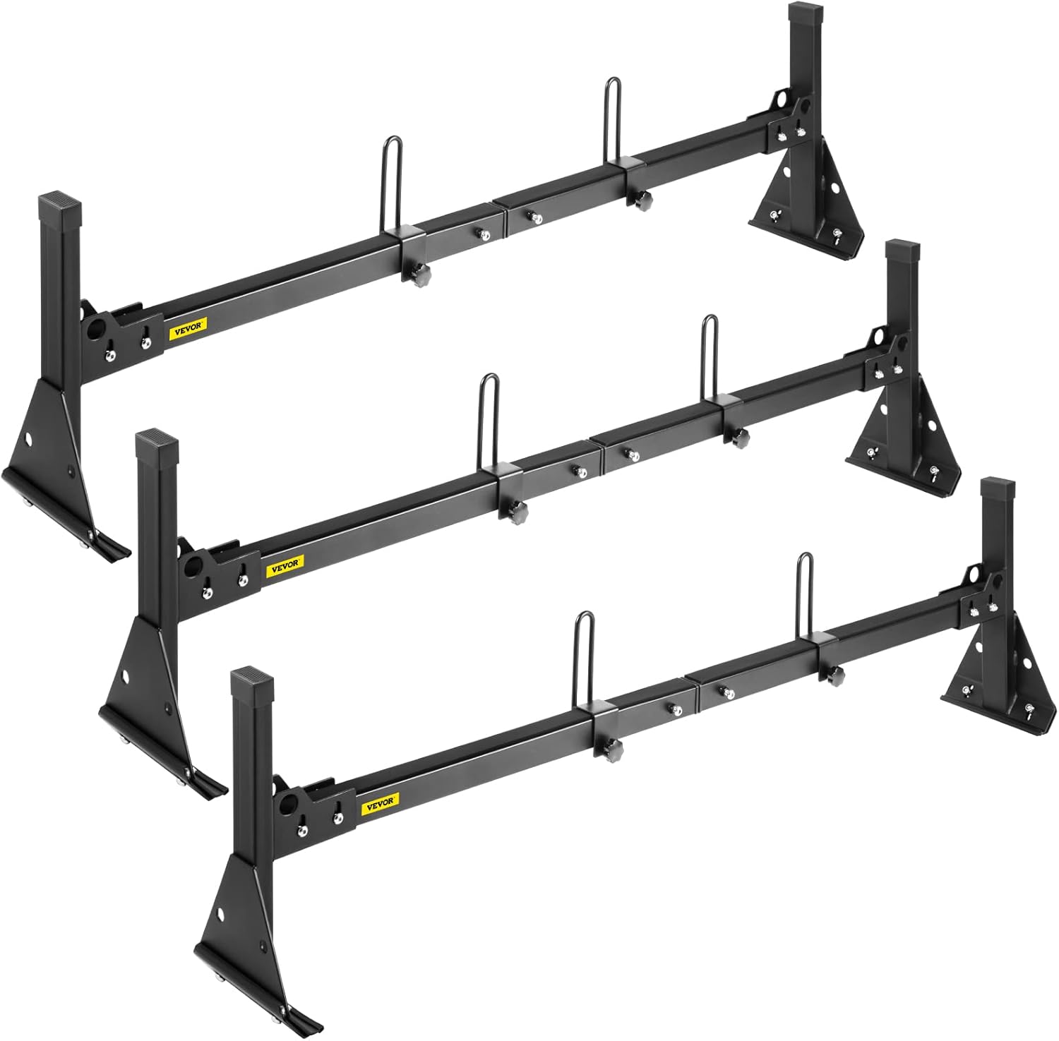 Amazon.com: VEVOR Van Ladder Roof Racks, 3 Bars, Adjustable 56in-57in ...