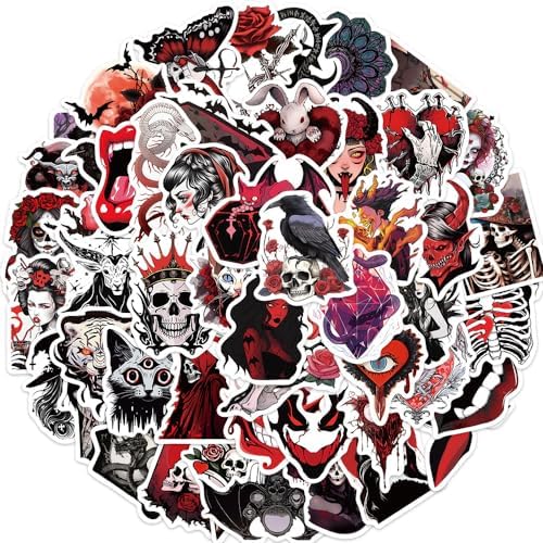 Amazon.com: 50Pcs Horror Skeleton Stickers Pack for Teens and Adults ...
