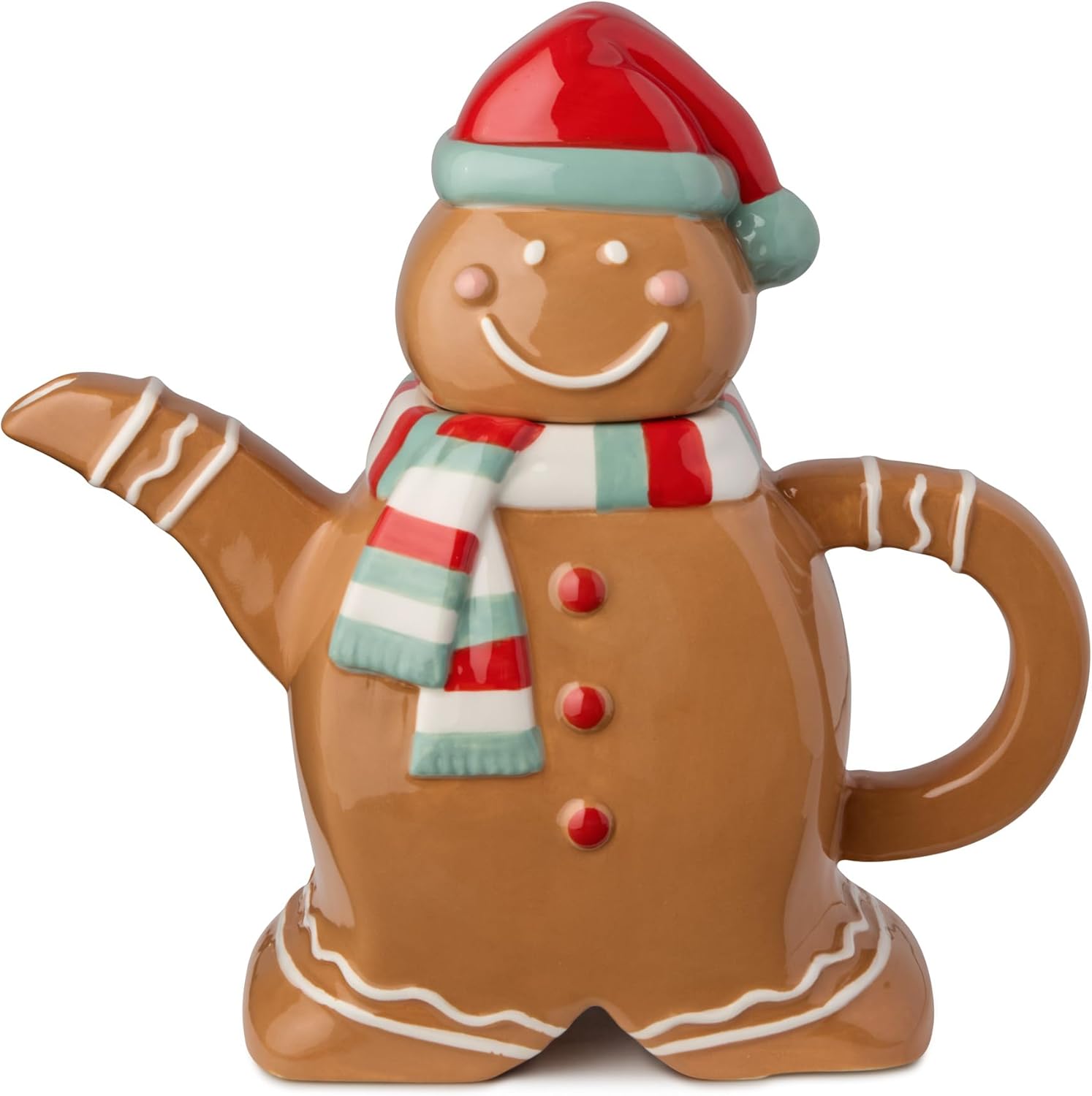 Amazon.com | Christmas Whimsy Gingerbread Teapot – 3D Ceramic Holiday ...