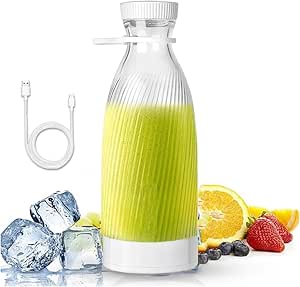 Amazon.co.jp: Mini Portable Blender, 16.9 fl oz (500 ml) Capacity, 6 ...