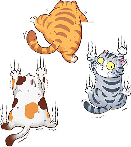 Amazon.com - Scratchy Cat Car Sticker Funny Cat Car Sticker Cute Three ...