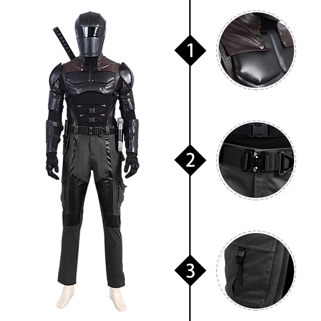 Gi Joe Costume G.I.Joe: Retaliation Snake Eyes Cosplay Costume