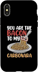 Amazon.com: iPhone X/XS Funny Italian Food Guanciale Bacon Spaghetti ...