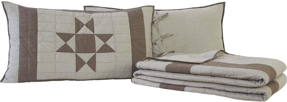 Amazon.com: VHC Brands Ohio Star 3 Piece King Quilt Set Country ...