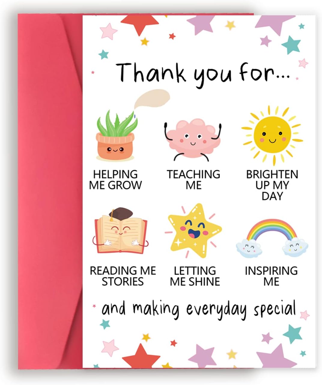 Amazon.com : FaCraft Thank You Teacher Card Teacher Appreciation Cards ...