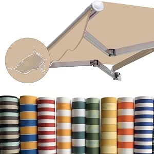Amazon.com: Retractable Patio Awning Replacement Waterproof Fabric- 100 ...