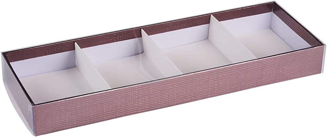 Hammont Four Section Maroon Tray – Multi Function Gift Box with Clear ...