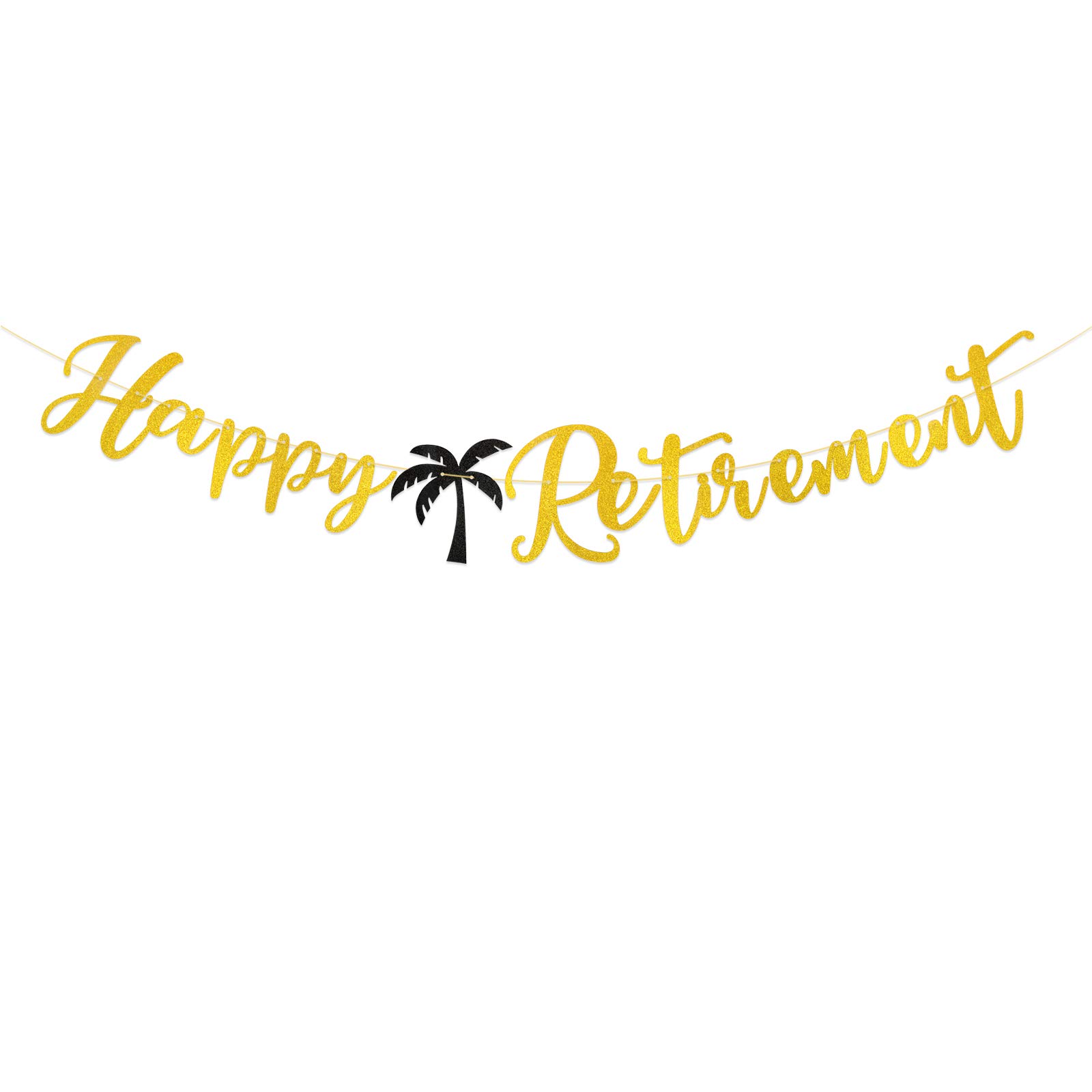 Buy Gold Happy Retirement Bunting Banner Letter Banner Paper Coconut ...